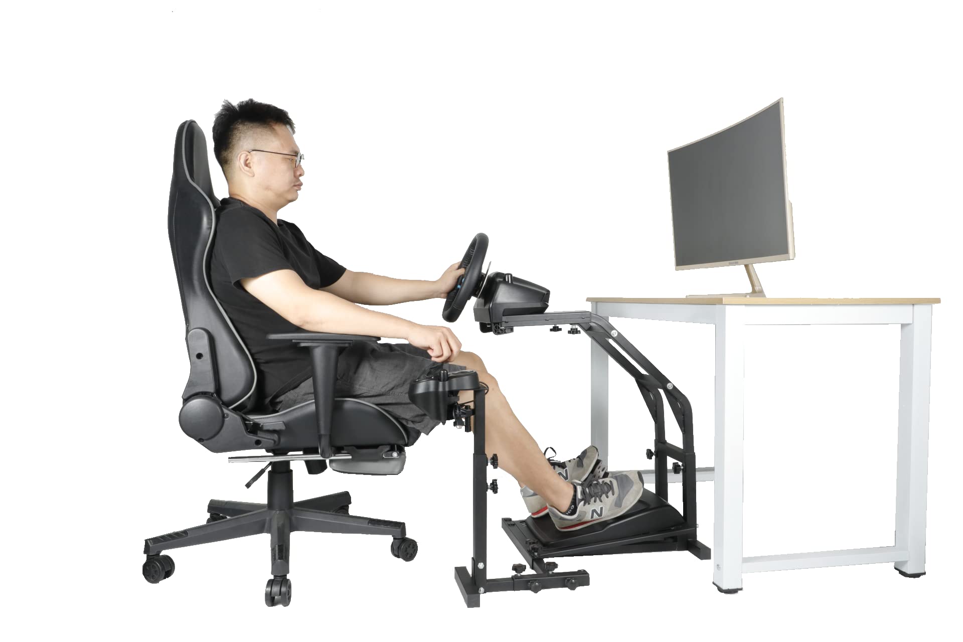 Dardoo Racing Wheel Stand Frame Compatible with Logitech G27 G29 G920 G923, Fanatec, Thrustmaster T300RS TXRW_Base for PS4 Xbox PC Simulator Cockpit Not Include Pedals,Wheel and Shifter