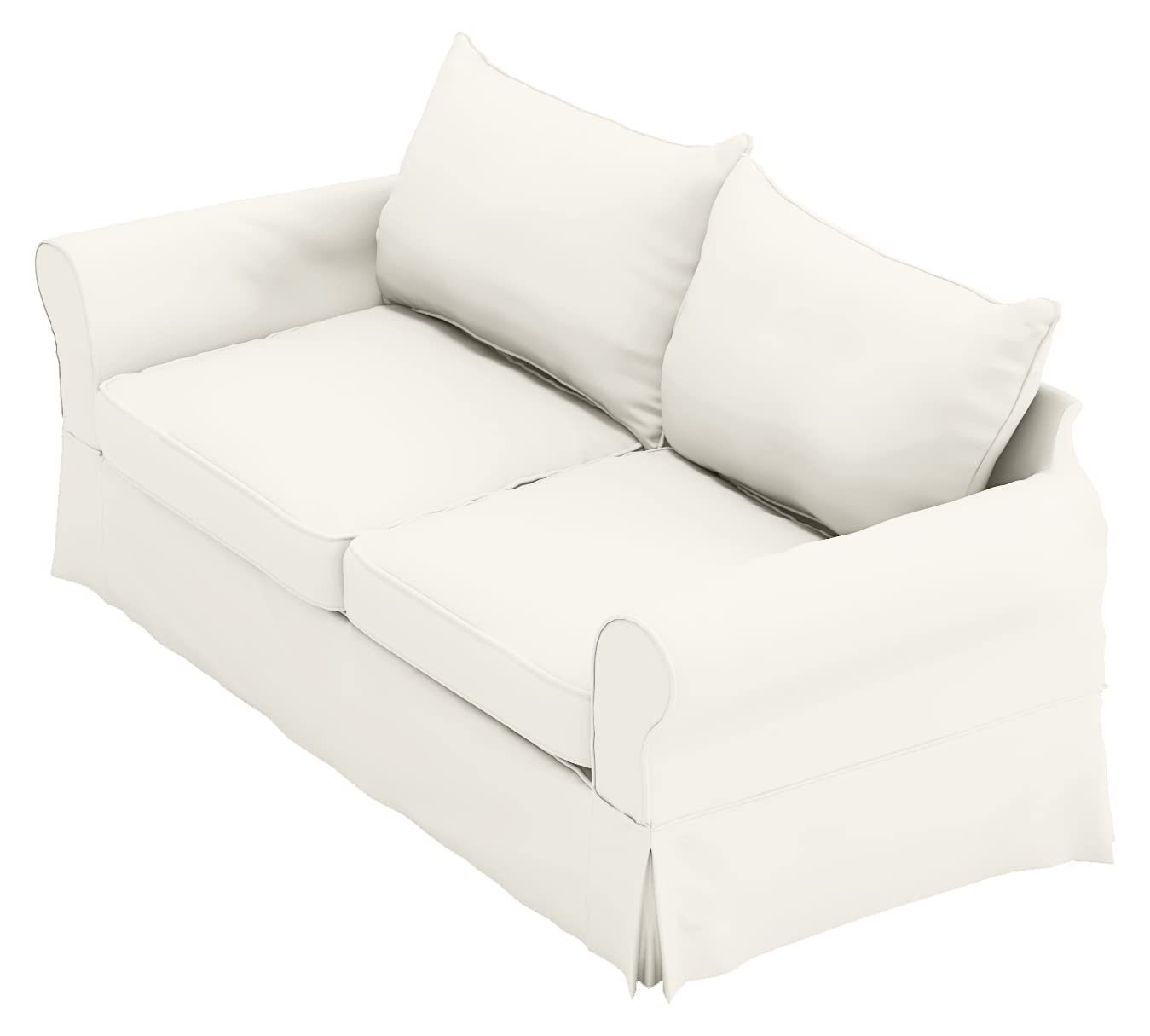 The Cotton Sofa Cover (Width: 81”~ 85”, Not 92” !) Fits Pottery Barn PB Comfort Roll ARM Sofa (Not Grand Sofa). A Durable Slipcover Replacement (Beige (Knife Edge))