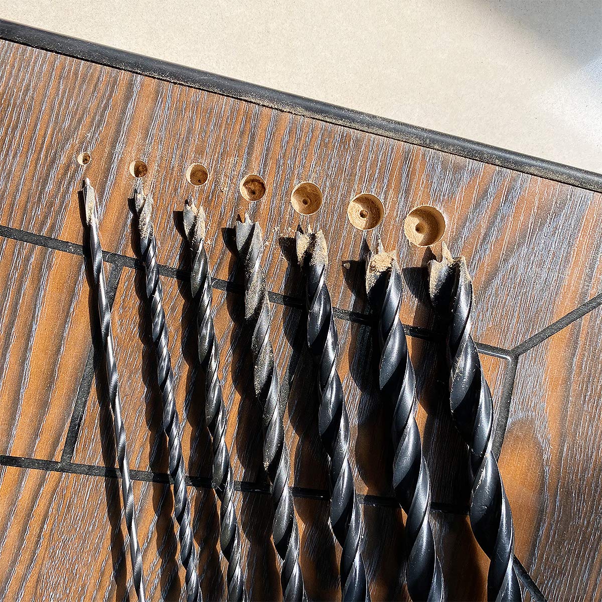 COMOWARE 12" Extra Long Brad Point Drill Bit Set, 12 Pcs High Carbon Steel Long Drill Bit, Long Drill Bits for Wood, Plastic, PVC, Composite & Rubber, 1/8", 3/16", 1/4", 5/16", 3/8", 7/16", 1/2"