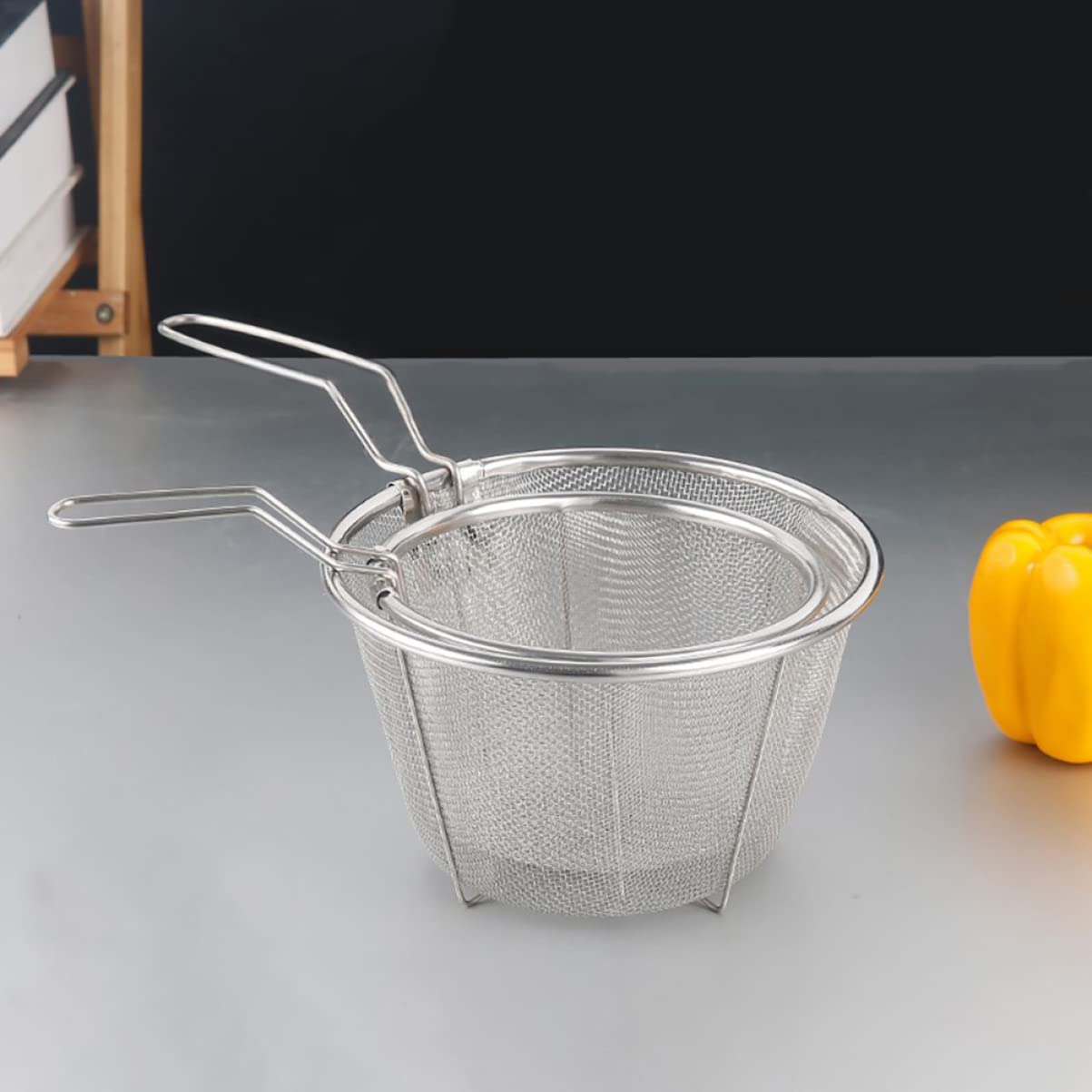 DEPILA Chip Rectangular Cm Gadgets Chips Cooking Chicken Spoon Fryer Fried Silver Deep Kitchen Fast Large Skimmer Handle Drain Pasta Wedges Mini Mesh Round Filtration Barbecue Utensil Baskets (Color