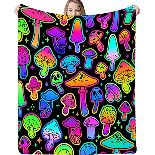 SHUIHAN Mushroom Blanket for Kids Adults Lightweight Flannel Throw Blanket for Sofa Couch Living Room Bed Gift Ultra Soft Summer Blanket, Air Conditioner Blanket (60''x80'')
