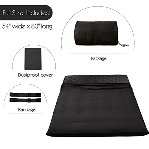 MAXYOYO Japanese Floor Futon Mattress Full Size, Floor Couch for Adults Roll Up Folding Floor Bed Portable Mattress Foam Mattress Queen, Diamond Patterned Japanese Futon Bed, Black