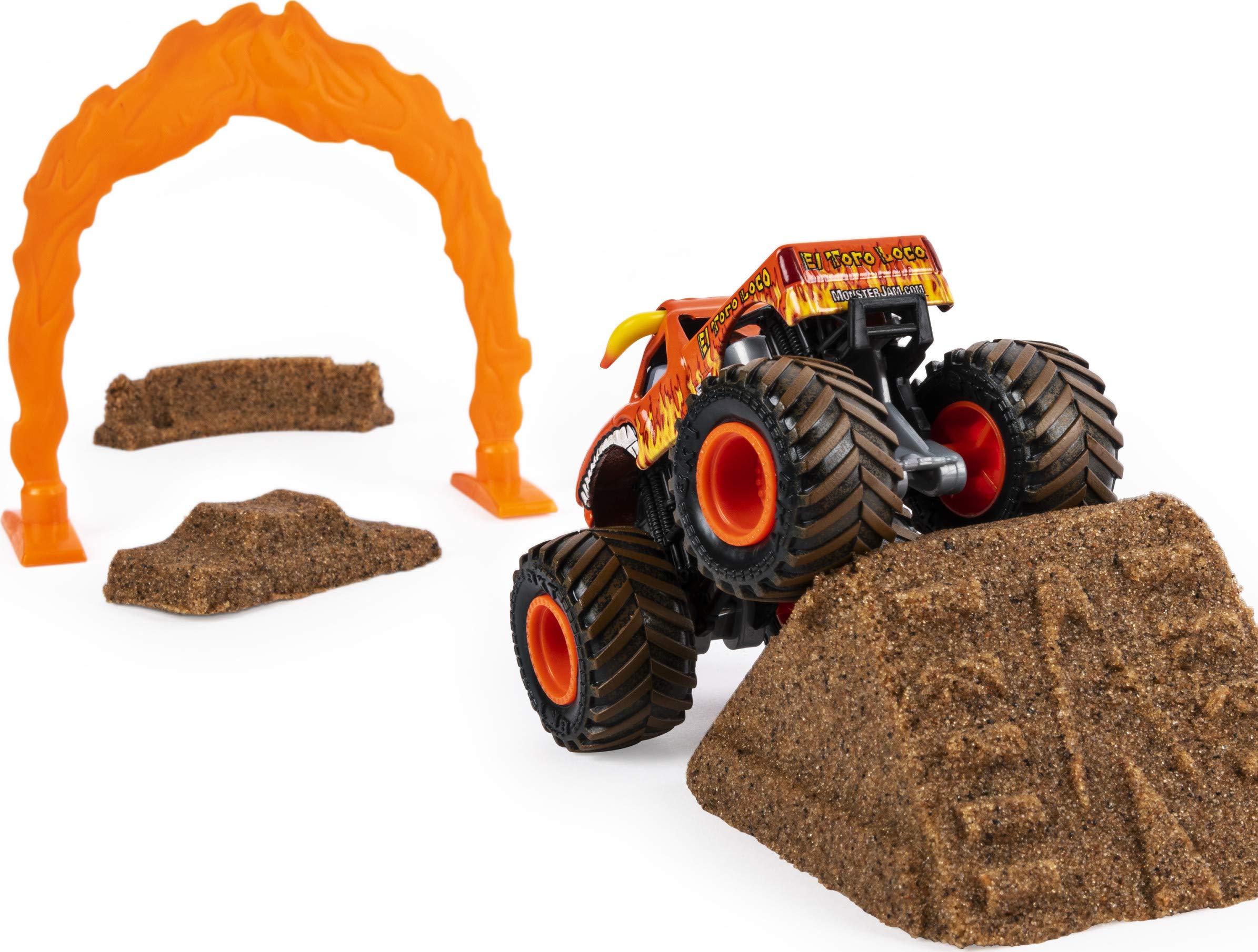 Monster Jam, El Toro Loco Monster Dirt Deluxe Set, Featuring 16oz of Monster Dirt and Official 1:64 Scale Die-Cast Monster Jam Truck