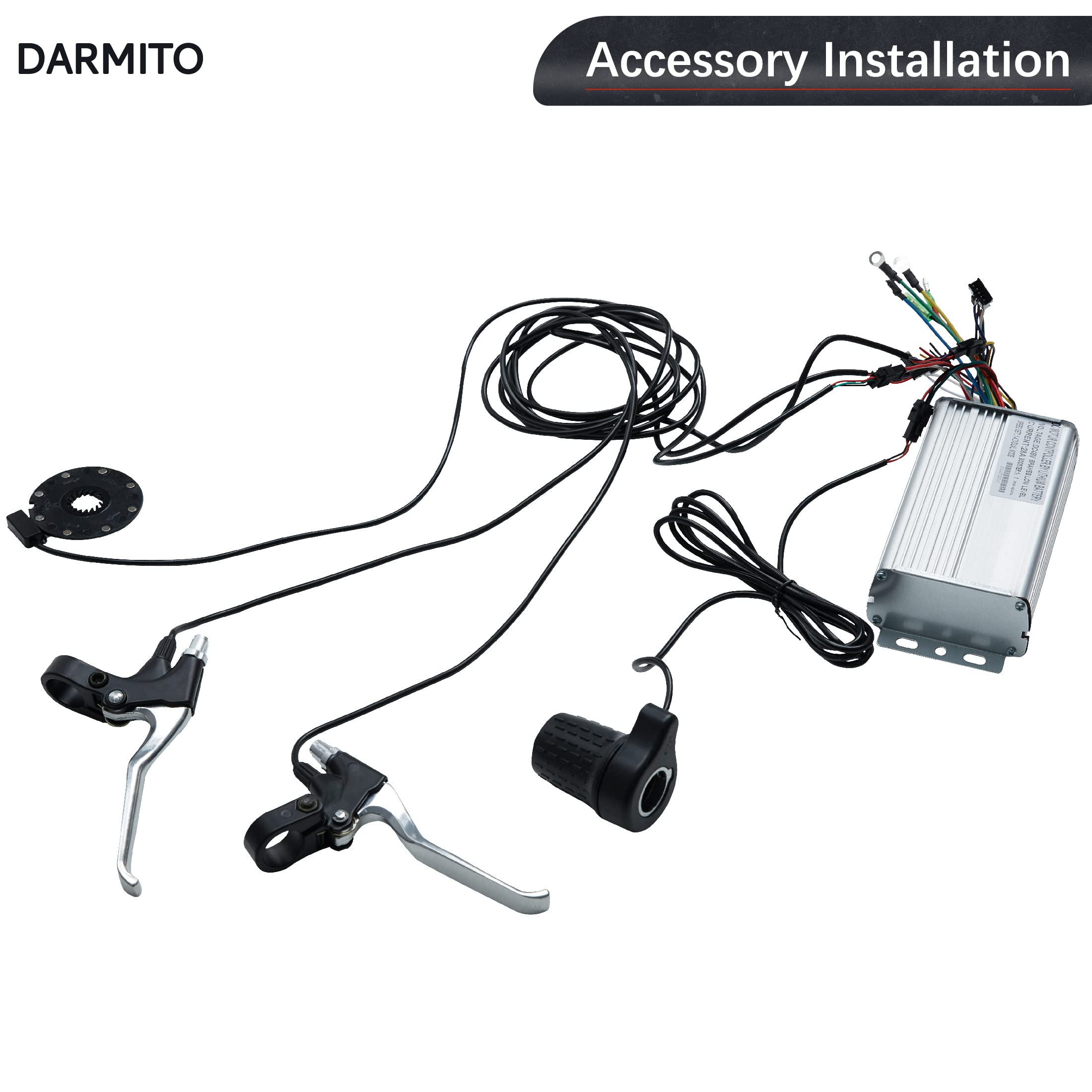 Darmito Electric Bicycle Conversion Kit 26" x 1.75" Front Wheel 48V 1000W E-Bike Motor Kit with LCD Display, Cycling Hub Motor with Intelligent Controller and PAS System for Road Bike