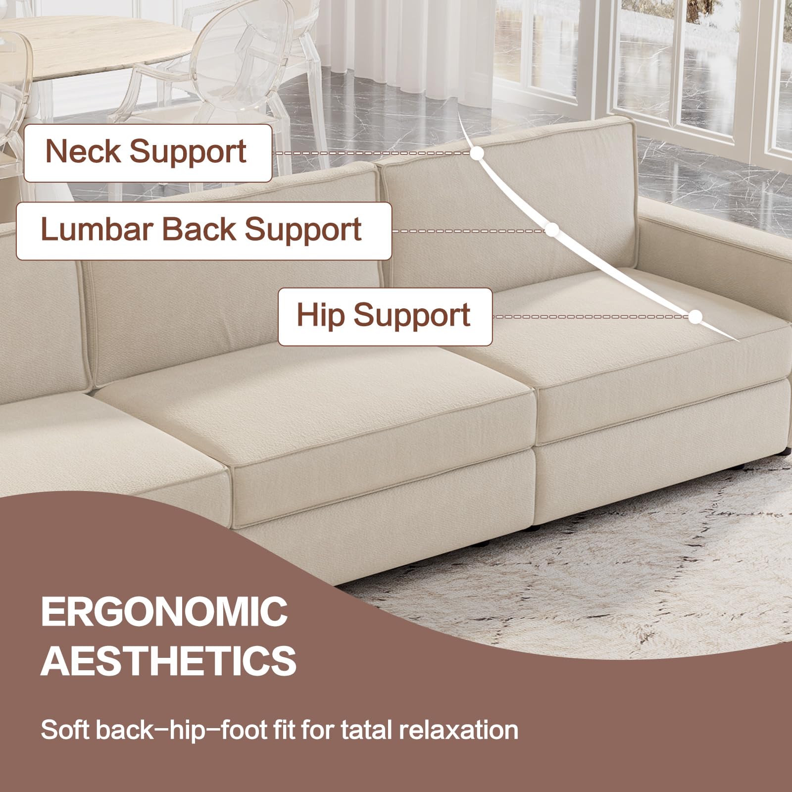 GraceNook 122" Extra Wide Sectional Queen Couch, 4 Seat Green Convertible Sectional Sleeper Sofa, Sturdy Pine Sofa Frame,Lift Up Storage Movable Ottoman, Living Room Sofa Couch with Removable Cushions