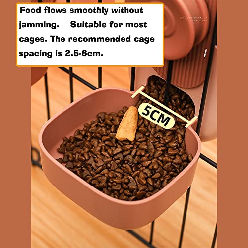 Hanging Cage Automatic Water Dispenser Small Pets Feeder Drinking Set, Feeder and Water Dispenser for Small Dogs Cats Rabbit Pets Small Animals (Pink)