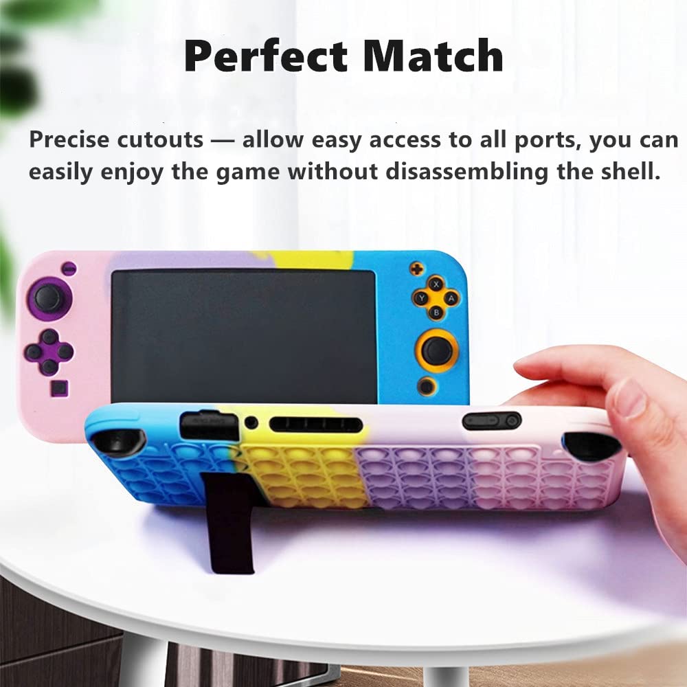 Case for Nintendo Switch - Vicbuy Soft Silicone Full Body Protective Case Cover for Switch Games, [Anti-Slip] [Shock Proof] [Anti-Scratch] Grip Cover - Cases for Switch Controllers (Colorful Bubble)