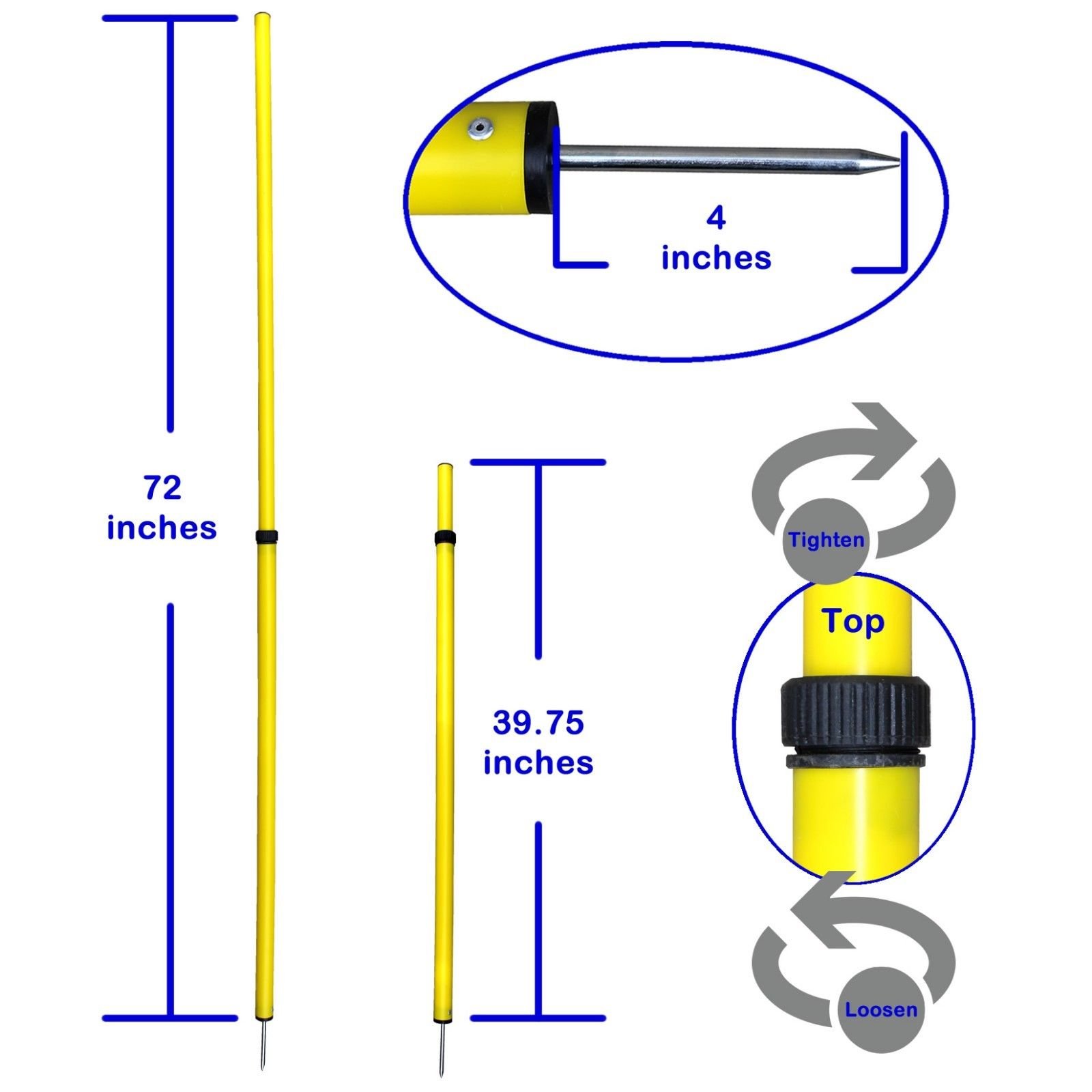 Bluedot Trading Soccer Agility Training Poles, Fixed or Adjustable (4,6,8pc-set)