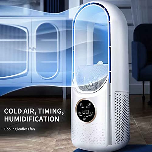 Portable Air Conditioner, Tyranitar USB Leafless Fan Household Dormitory Office Desktop Humidification Electric Fan USB Multifunctional Timing Air Conditioning Fan for Office Bedroom Travel Camping