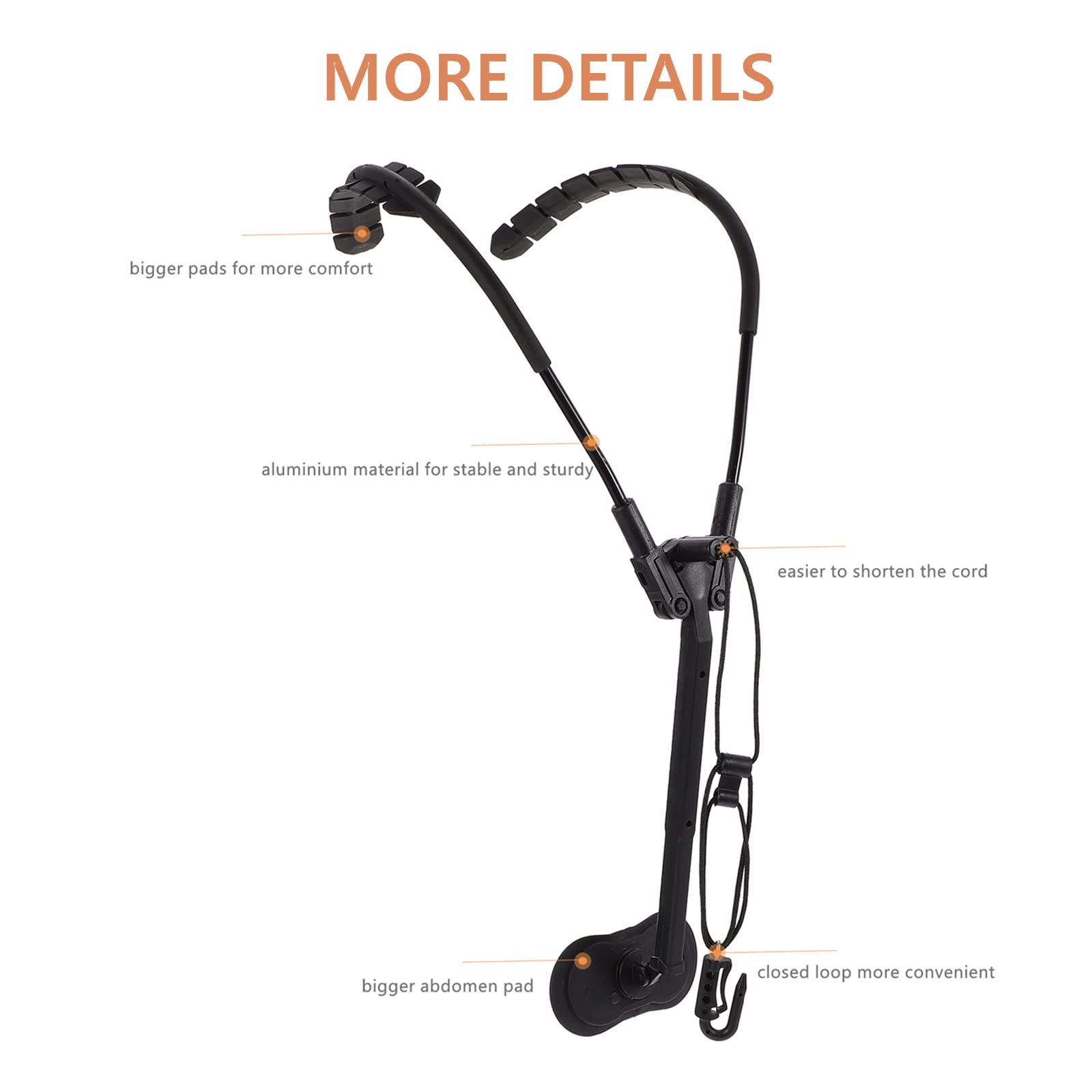 Vaguelly Saxophone Shoulder Harness Comfortable Saxophone Neck Strap Hook Aluminum Metal Sax Holder Sax Strap for Saxophone Alto Sax Soprano Clarinet, Black