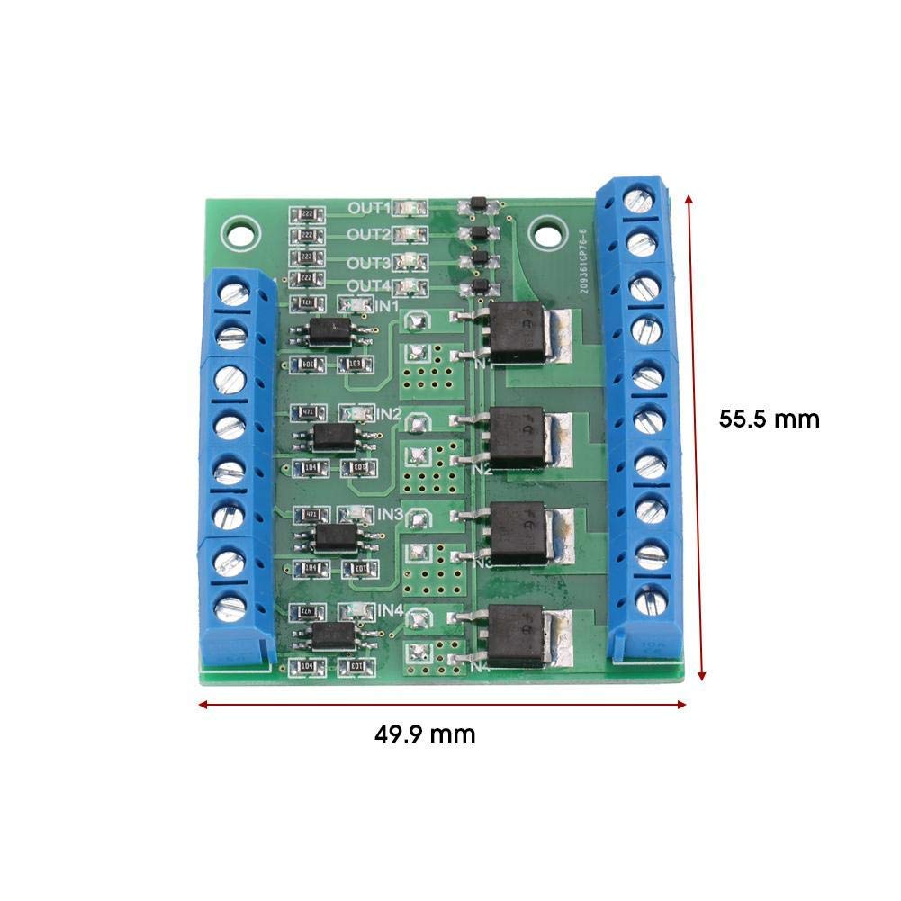 MOS FET PWM 3-20V to 3.7-27VDC 10A 4-Channel Driver Module PLC Amplifier Circuit Board