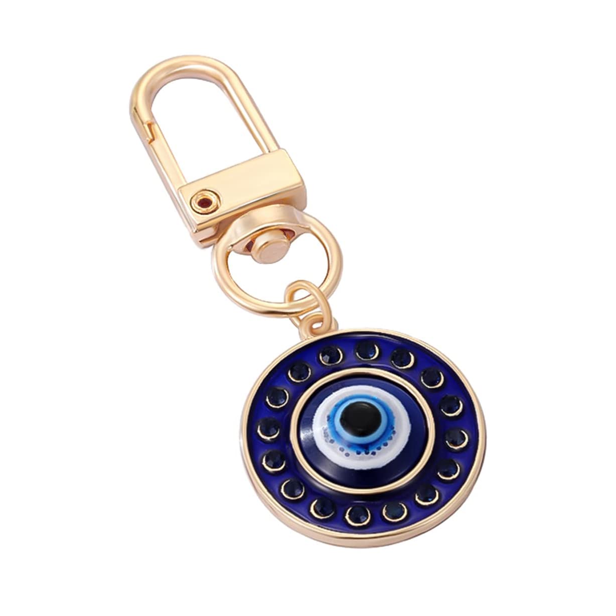 Cute Jewelry Evil Eye Keychain Good Luck Key Chain for Women Charms for Car Keys Holder (Blue)
