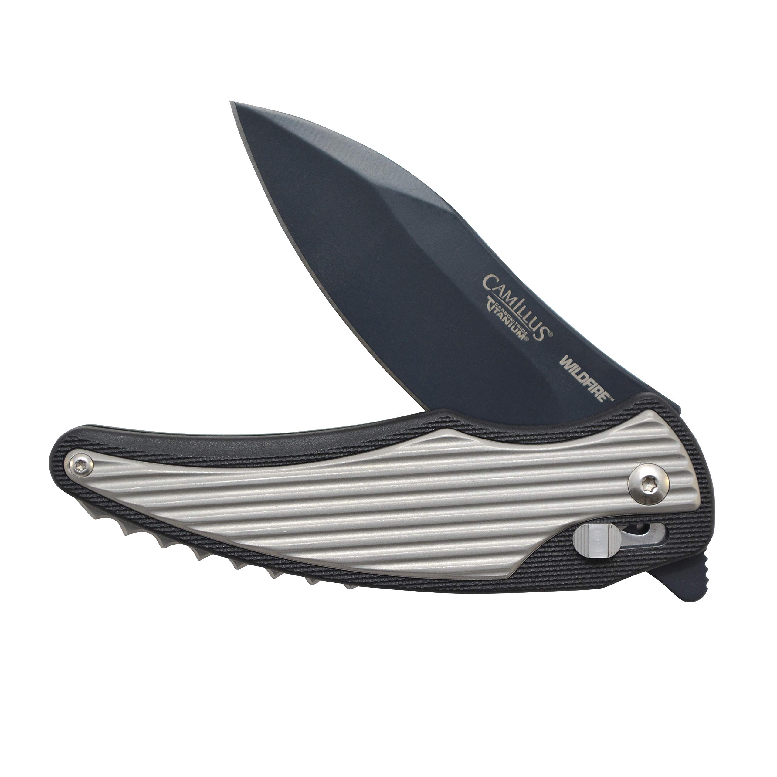 Camillus Wildfire 7.25" Folding Knife with Robo Assisted Launch Technology, Black/Silver