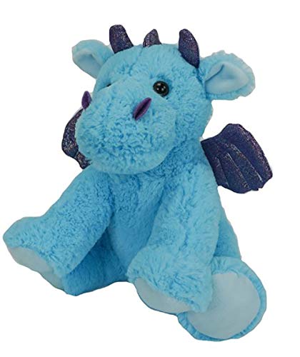 Make Your Own Stuffed Animal Cuddly Soft Blue Dragon 8 inch Kit. No Sewing Required