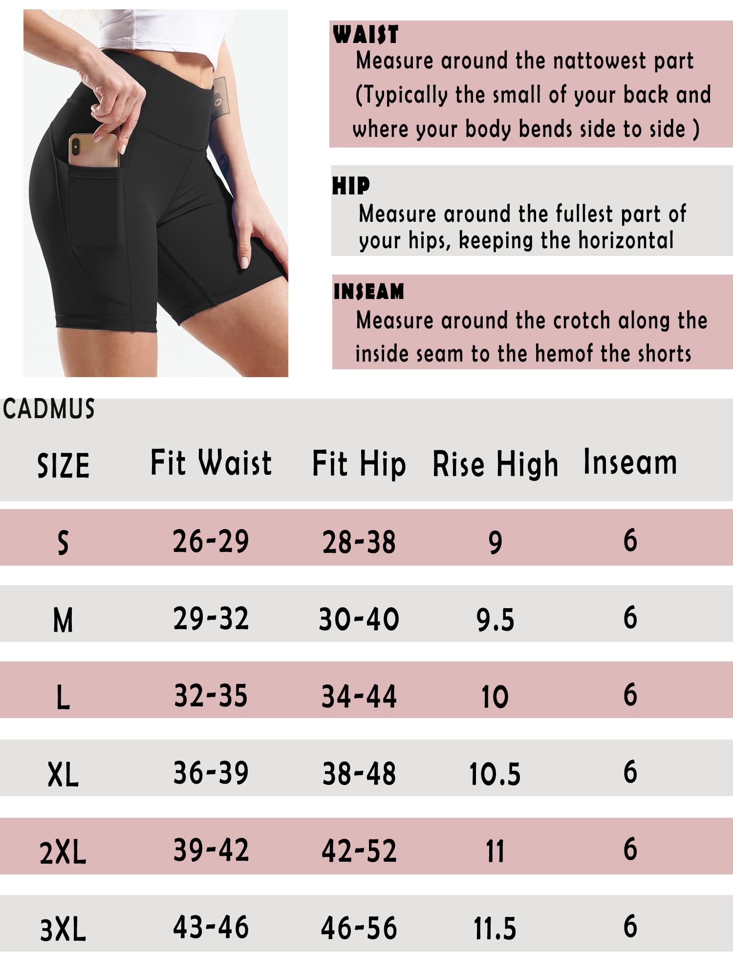 CADMUS High Waist Yoga Shorts for Women Workout Running Shorts Naked Feeling Biker Shorts Tummy Control Deep Pockets, Blue, S