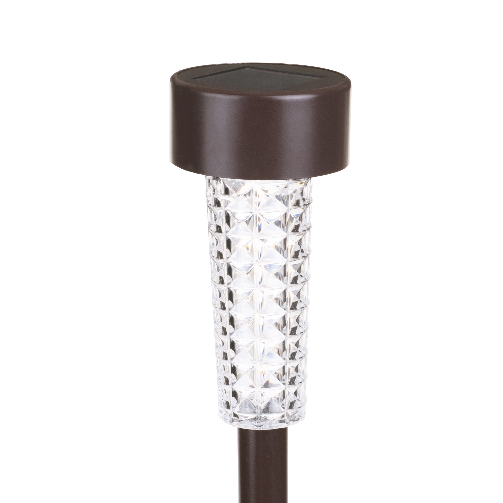 Pure Garden 50-175 Bronze Solar Powered Lights (Set of 6)-LED Outdoor Stake Spotlight Fixture for Gardens, Pathways, and Patios, 14.25” (H) x 2” (L) x 2” (W)