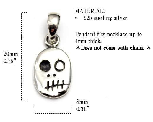 COSUMOSU Cute skull 925 sterling silver Pendant charm for Necklace for bracelet DIY
