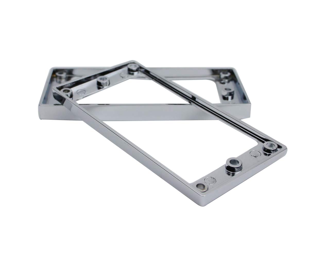 Chrome Metal Pickup Mounting Ring Set - 2PCS Flat Top Bridge Neck Humbucker Pickups Cover Frame Electric Guitar Replacement Part