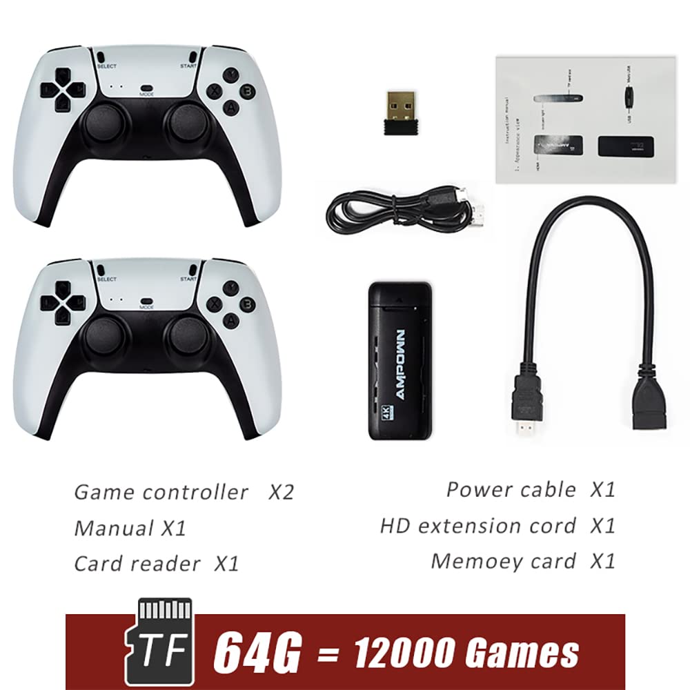 Data Frog U9 TV Game Stick With Two 2.4G Wireless Controller 64GB 10000 PS PSP Retro Video Games Console Gaming Player GameBox