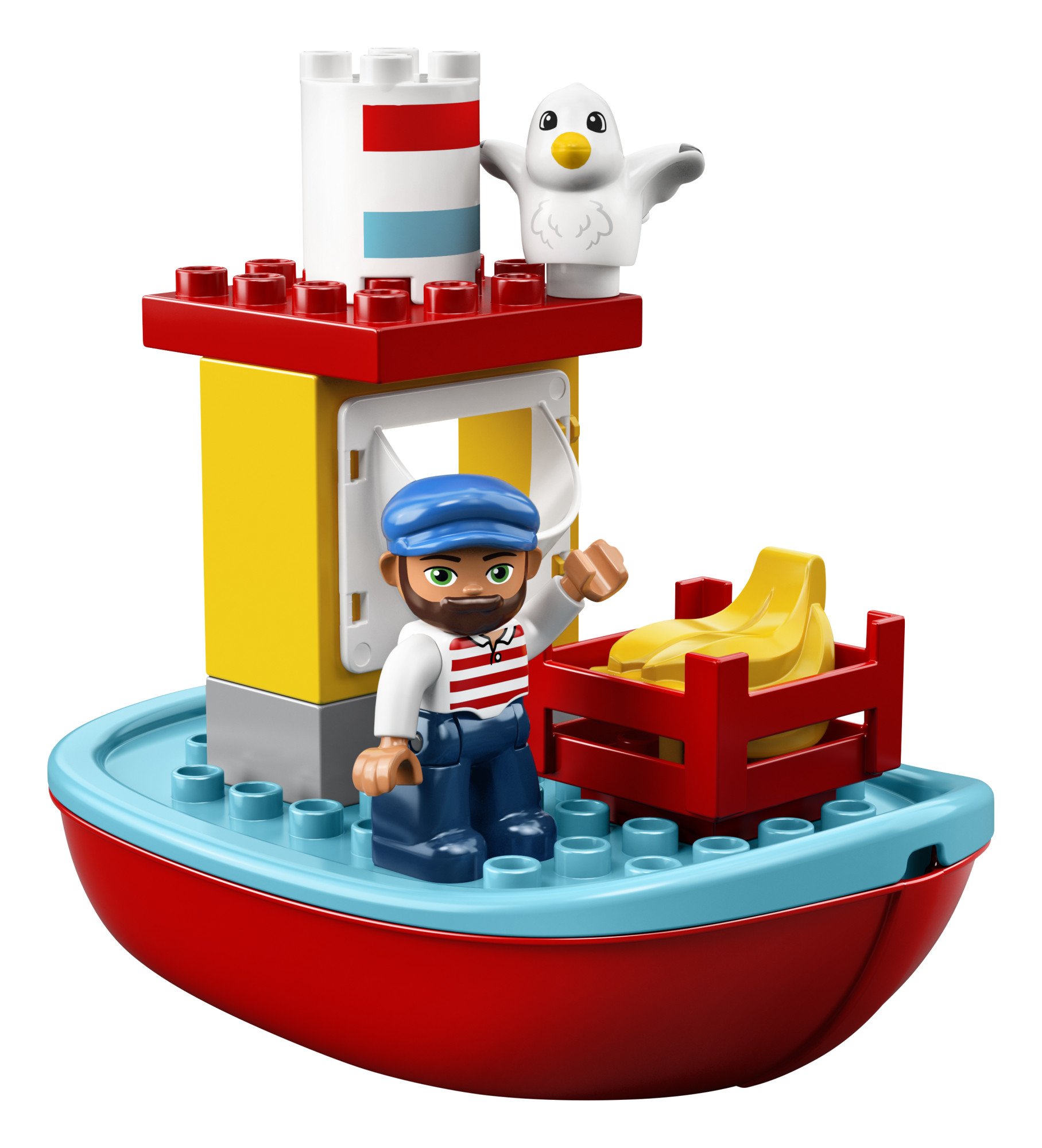 LEGO DUPLO Town Cargo Train Set - Push & Go Motor Train Toy for Toddlers - Preschool Learning Toy for Boys & Girls Ages 2-5, Includes Sound & Light, Moving Crane - Gift for Birthdays - 10875