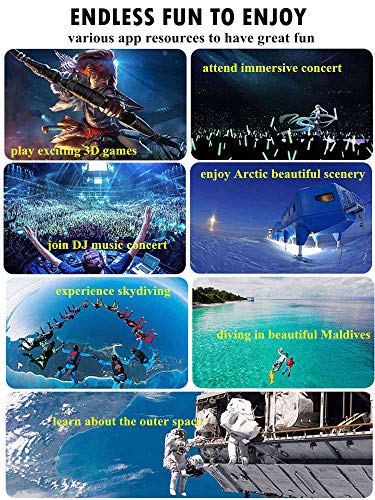 VR Headset, Virtual Reality Headset w/Controller & Headphones for Kid Adult Play 3D Game Movie, Universal VR Set Glasses Goggle Bundle for PC Android Phone for iPhone 13 12 11 Pro X S R Max Samsung