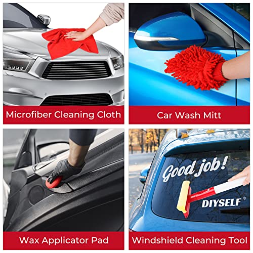 DIYSELF 17-Piece Professional Car Detailing Kit, Detailing Brush Set, Car Interior Detailing Kit, Car Detailing Brushes for Auto Repair Shop, Home