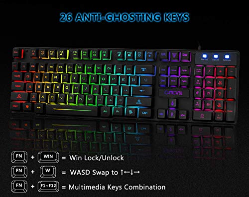CHONCHOW Gaming Wireless Keyboard and Mouse Combo (USB Wired)