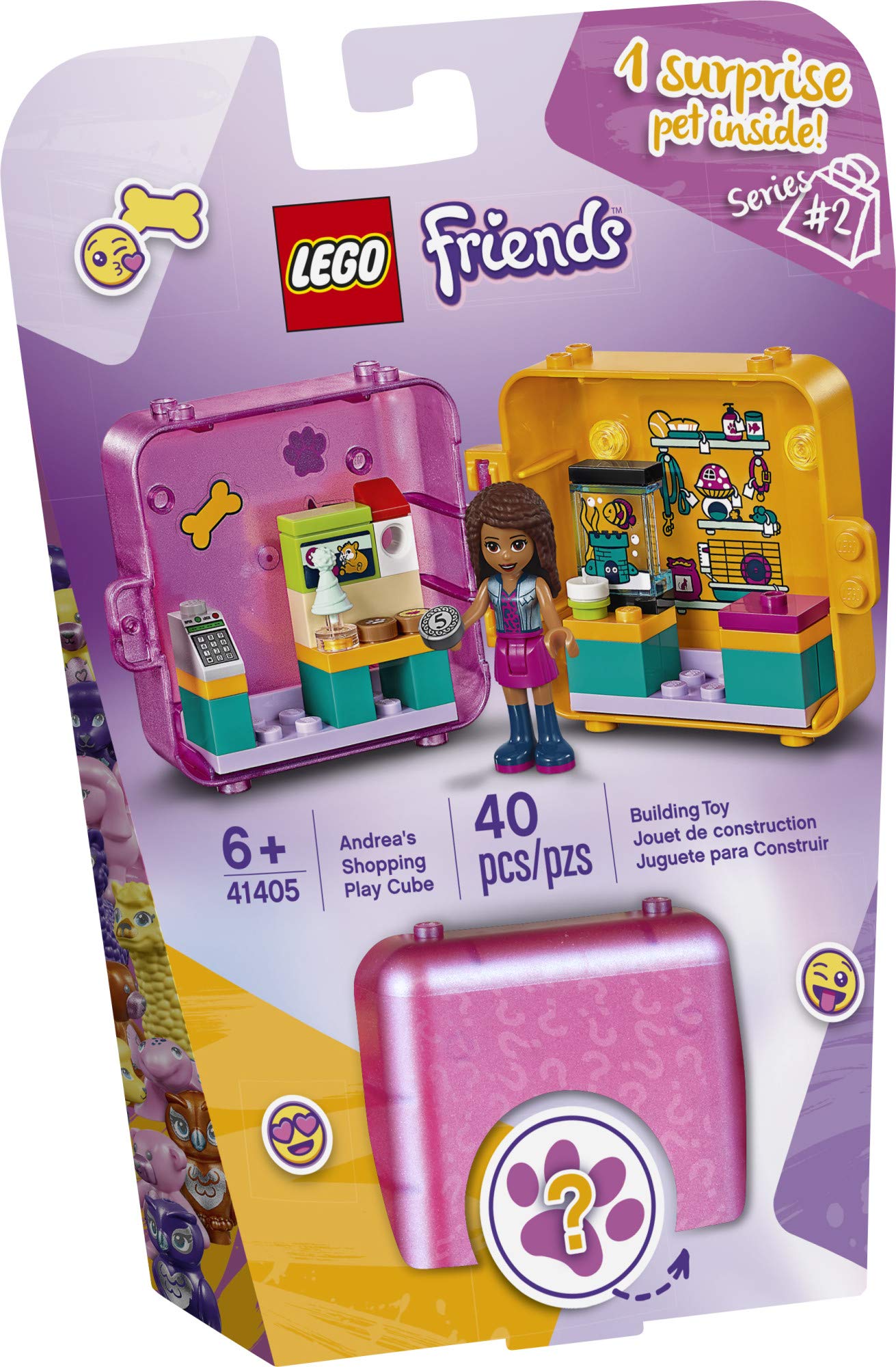 LEGO Friends Andrea’s Shopping Play Cube 41405 Building Kit, Includes a Mini-Doll and Toy Pet, Promotes Creative Play, New 2020 (40 Pieces)