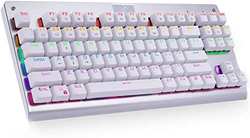 Chuangquan Z-77 Mechanical Wired Gaming Keyboard, Black Switch, Rainbow LED Backlit, Water Resistant, for Windows PC and Laptop