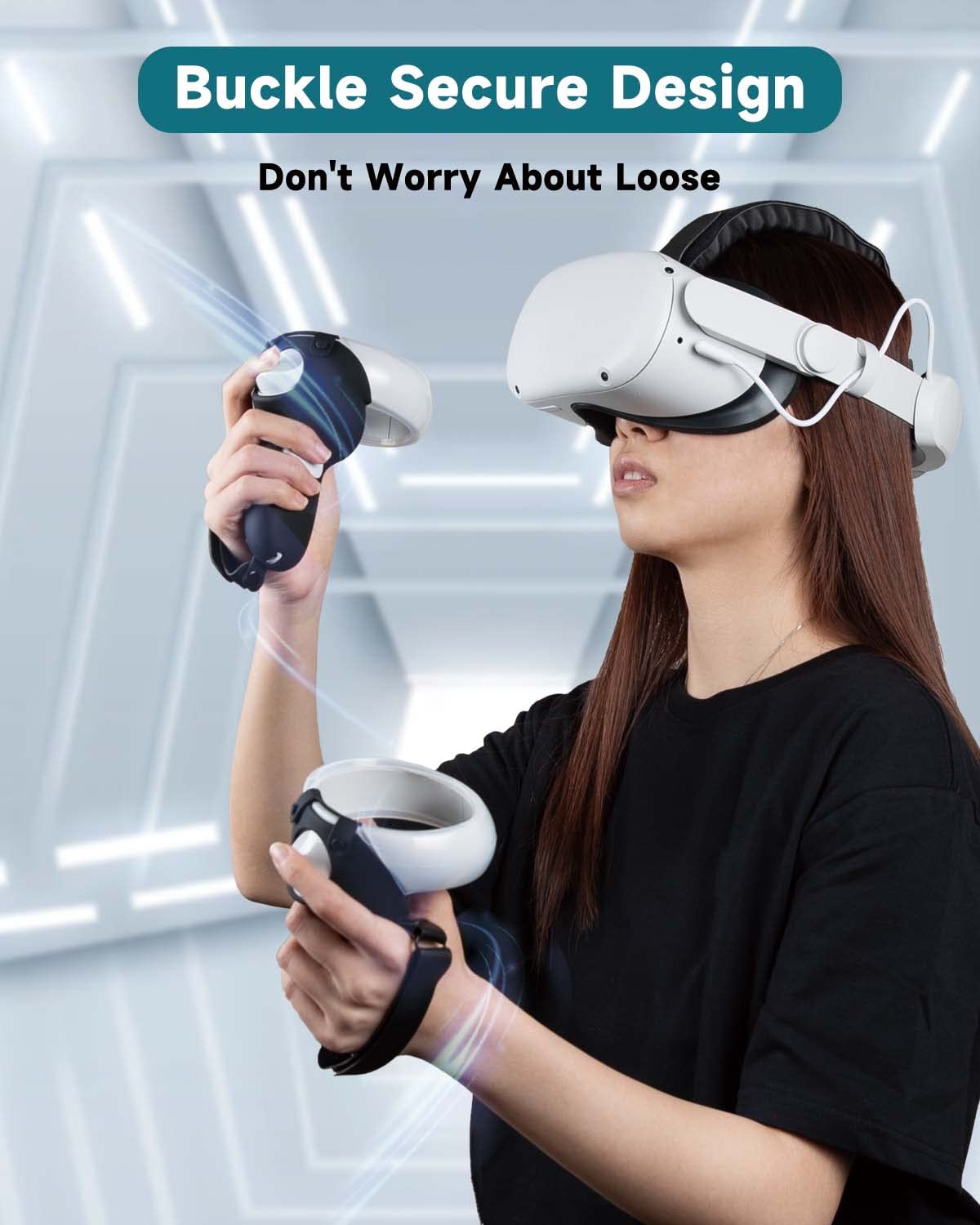 Controller Grips Compatible with Oculus Quest 2 Accessories, OKAYCAT Quest 2 Hand Strap Soft Anti-Slip Silicone Grip Cover, Controller Straps for Meta Quest 2 with Adjustable Knuckle Straps