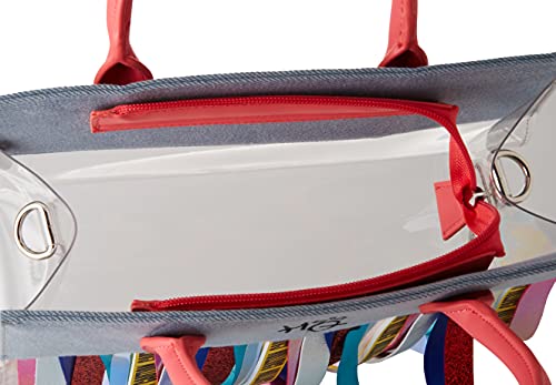 Loungefly x Birds of Prey Harley Quinn Caution Tape Fringe Crossbody Bag (One Size, Clear/Multi)