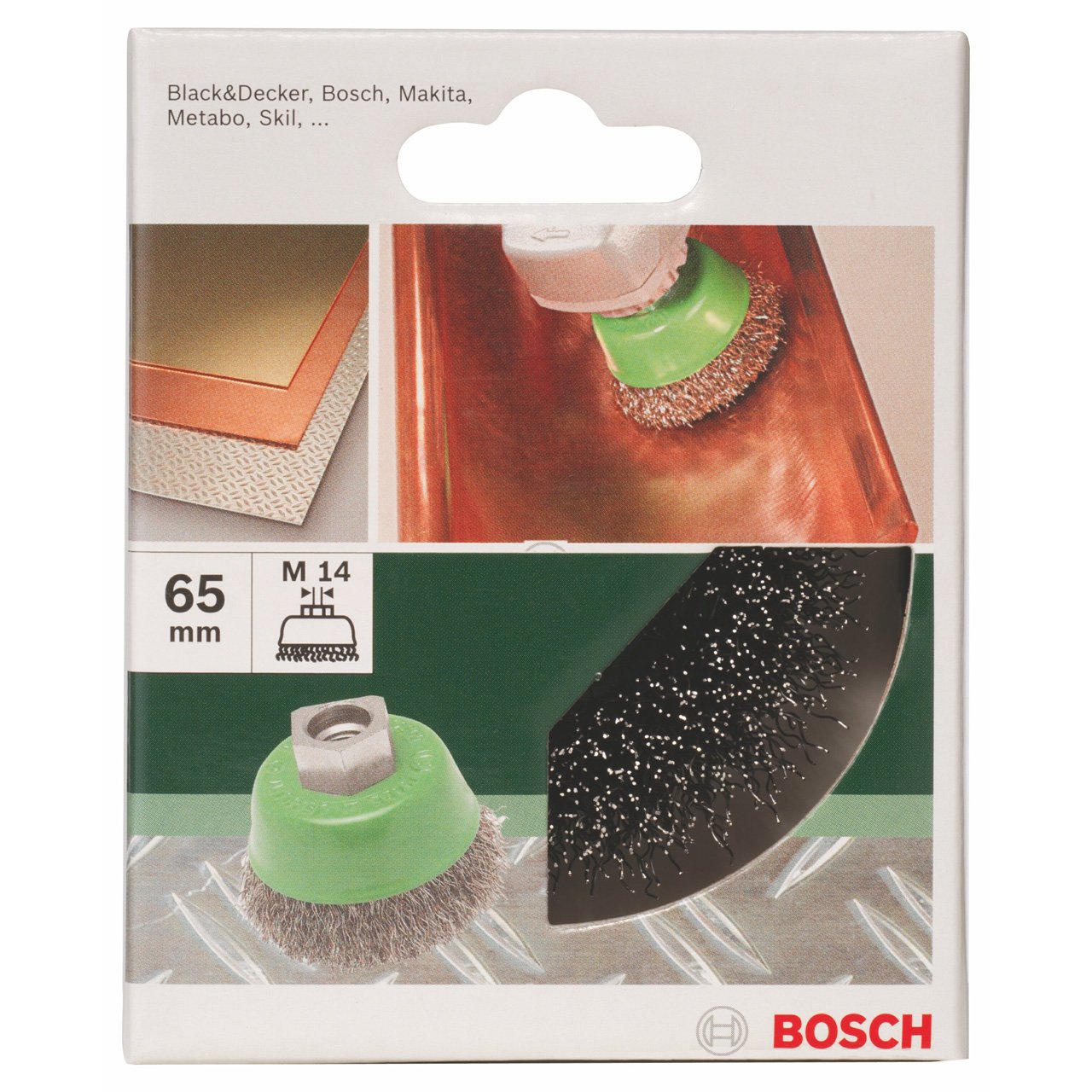Bosch 2609256501 65 mm M14 Stainless Wire Cup Brush Crimped Wire