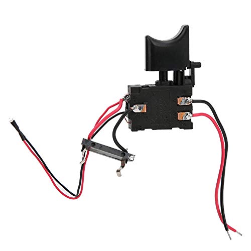 Electric Drill Switch, 7.2 V - 24 V Battery Cordless Drill Speed Control Trigger Switch With Small Light for Electric Hand Drill or Other Power Tools, Black