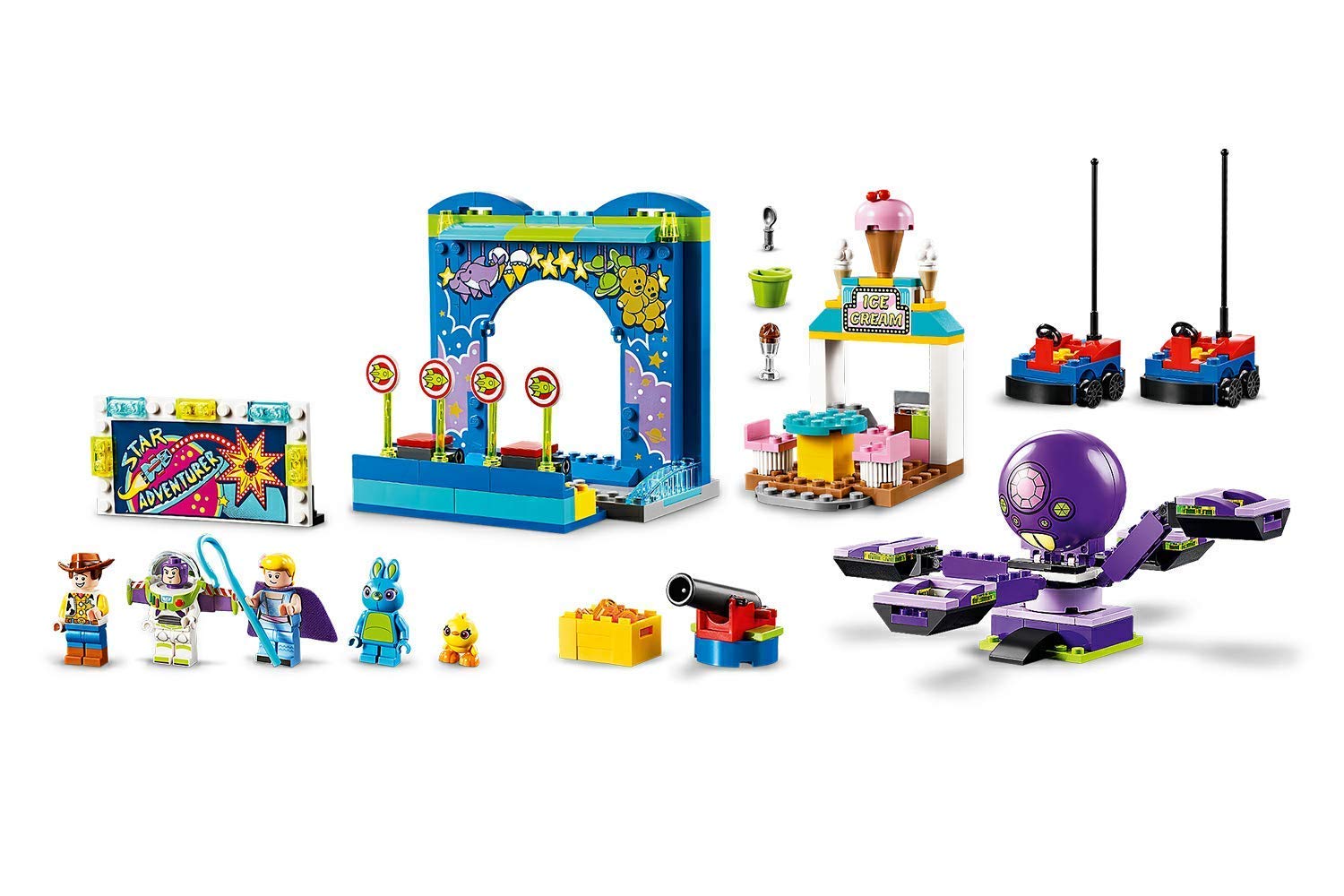 LEGO Juniors 10770 4+ Toy Story 4 Buzz and Woody’s Carnival Mania with Buzz Lightyear and Woody Minifigures, Multicolor