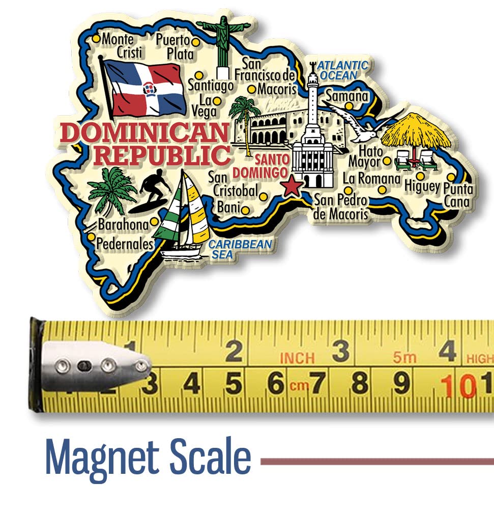 Dominican Republic Jumbo Country Map Magnet by Classic Magnets, Collectible Souvenirs Made in The USA