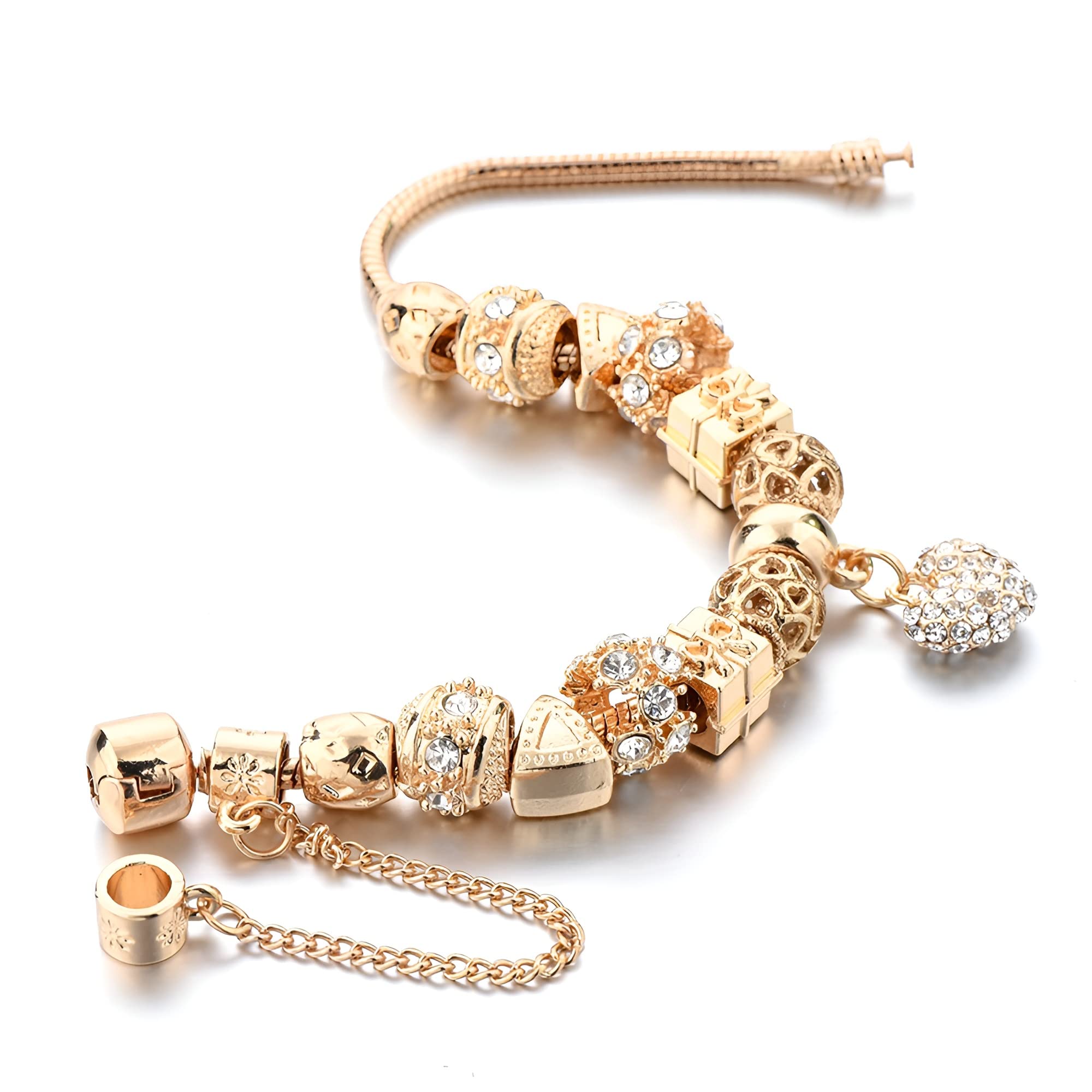 Classic lady's full diamond love gold-plated bracelet