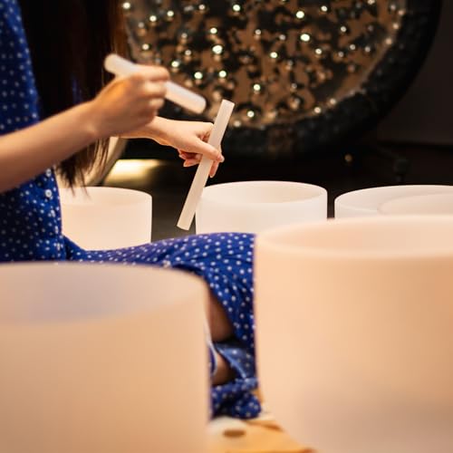 Meinl Sonic Energy Crystal Singing Bowl 9" A Note Brow Chakra, High-purity Quartz β for Meditation, ASMR, Sound Therapy, Yoga