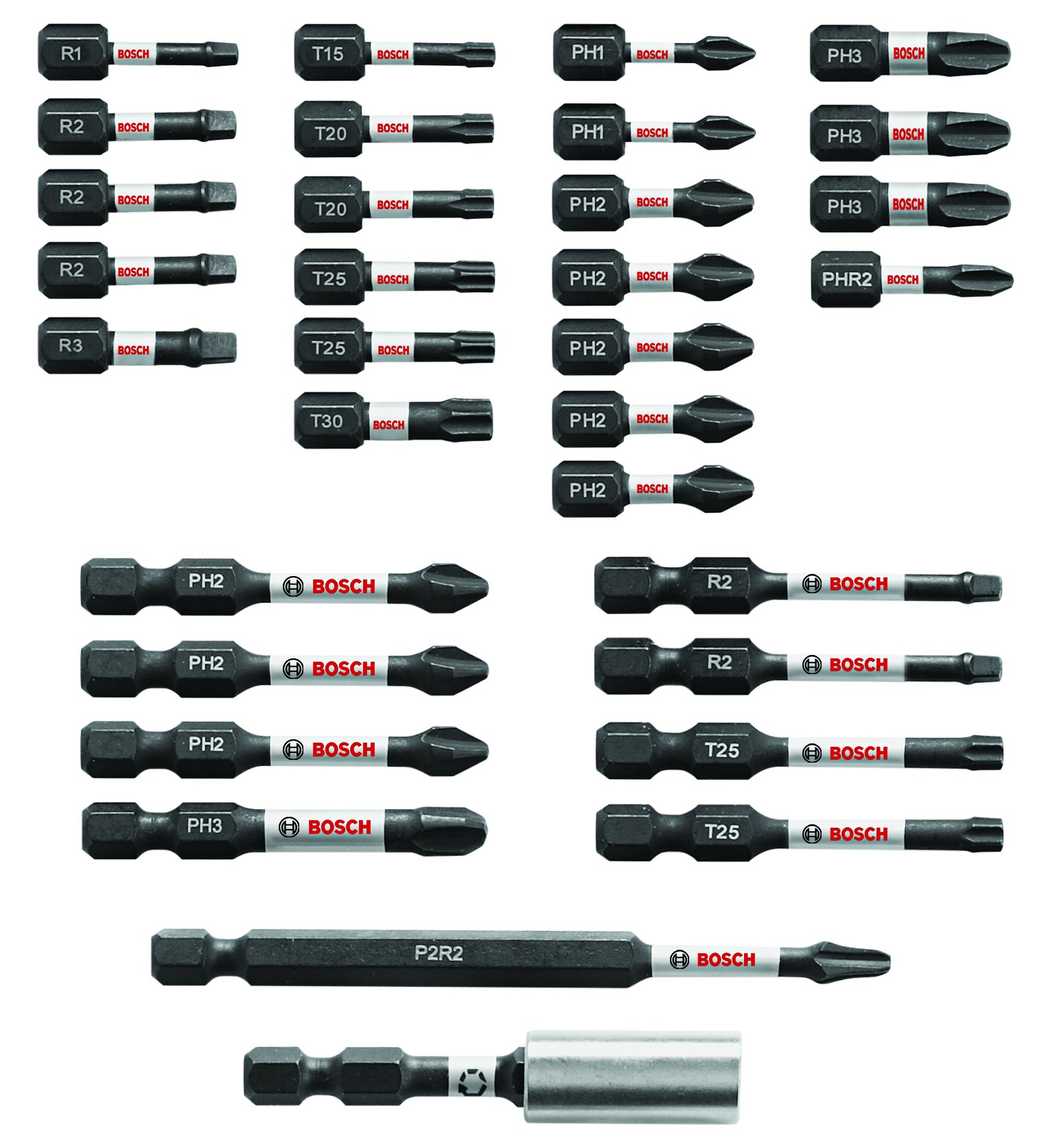 Bosch 32 Piece Impact Tough Screwdriving Bit Set SBID32