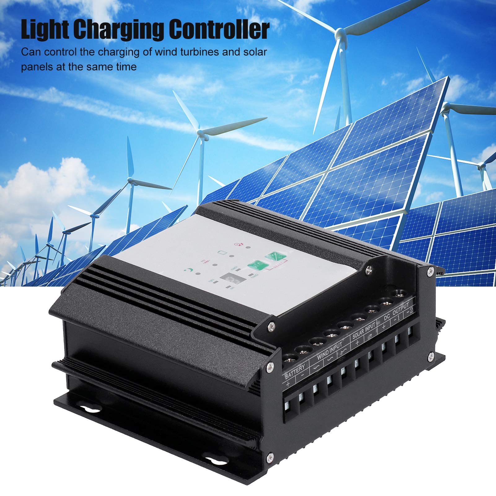 Controller, Stable Aluminum Alloy Reliable Simple Operation Convenient Light Charging Controller, Solar Power Controller for Wind Power Controller