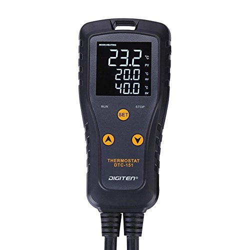 DIGITEN Temperature Controller Heat Mat Thermostat Outlet DTC151 Digital Temperature Controller 110V 15A Reptile Thermostat Greenhouse Thermostat Aquarium Temperature Controller Heating Cooling Mode