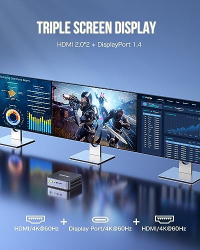 GMKtec Gaming Mini PC Windows 11 Pro AMD Ryzen 7 7735HS Mini Computer up to 4.75GHz 32GB DDR5 RAM 1TB Hard Drive PCIe SSD AMD Radeon 680M, 2 x HDMI, 1x USB4, 4X USB Ports, WiFi 6, BT5.2 Nucbox K2