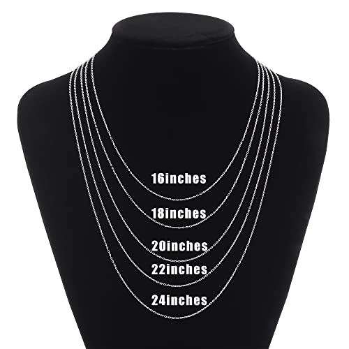 Gacimy Sterling Silver Chain Necklace for Women, 1.3mm Thin 925 Sterling Silver Cable Chain for Women Girls, 18" Length with 2" Extension Chains