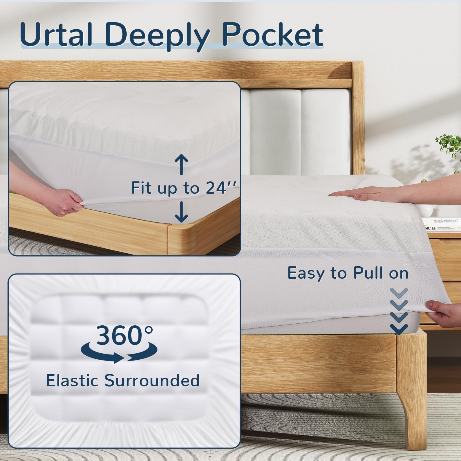 Dual Layer 3 Inch Memory Foam Mattress Topper Ultra Soft and Breathable Queen Mattress Topper, Mattress Topper with Pillow Cases(6080)