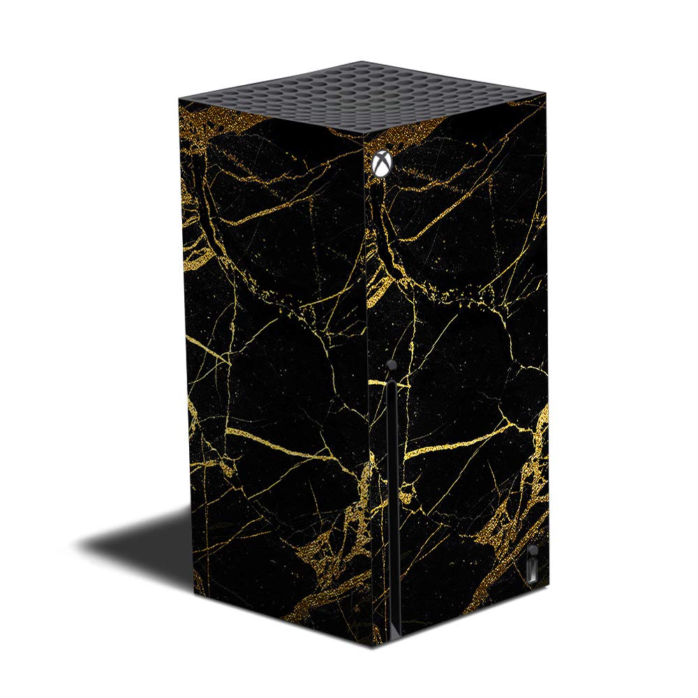 MightySkins Skin Compatible with Xbox Series X - Black Gold Marble | Protective, Durable, and Unique Vinyl Decal wrap Cover | Easy to Apply and Change Styles | Made in The USA