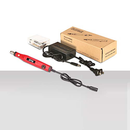 Electric Rotary Tool Kit, SPTA Mini Electric Grinder Set Mini Handle Electric Drill Grinding Engraving Pen Milling Trimming Polishing Drilling Cutting Engraving Tool 33Pcs Kit