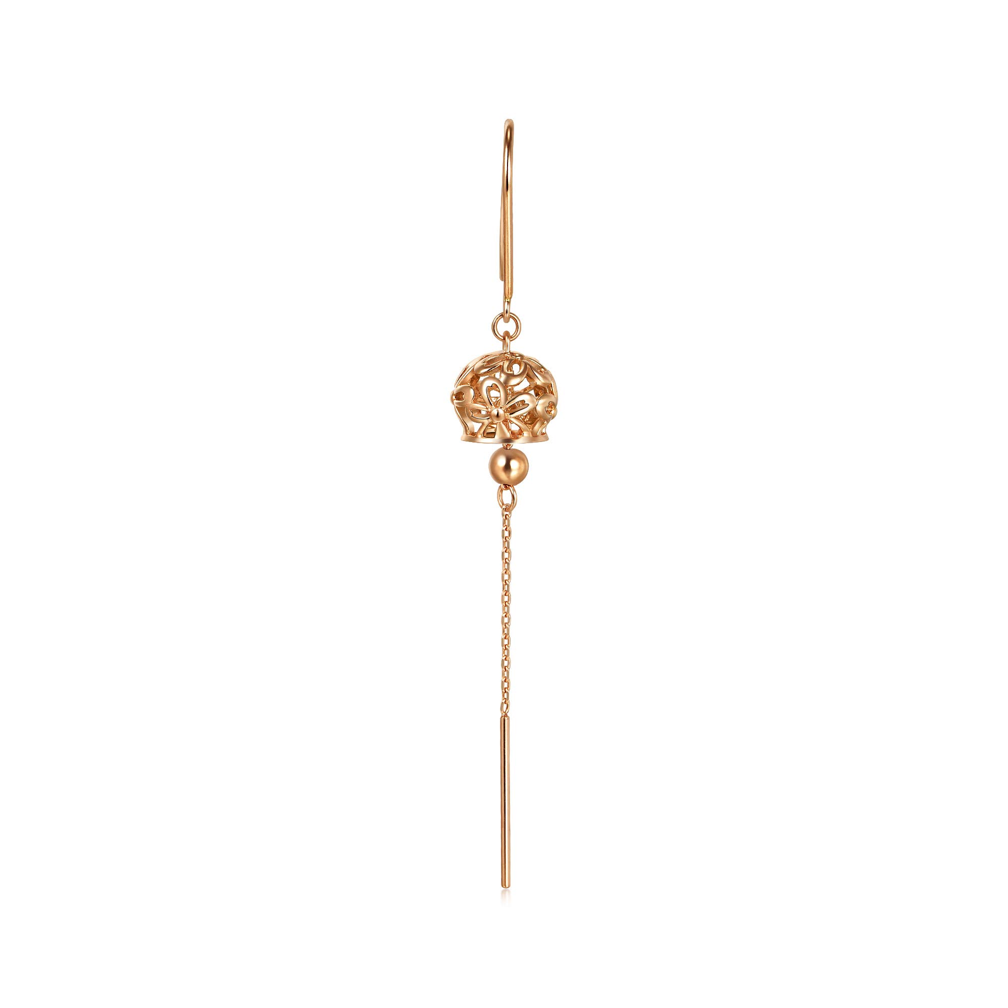 CHOW SANG SANG 18K Rose Gold Single Dangle Earring for Women 92348E (Sold Single Not Pair)