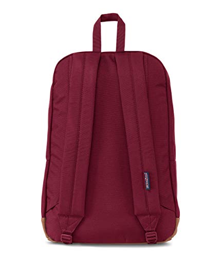 JanSport Cortlandt Laptop Backpack, Viking Red, 15” Laptop Sleeve-Synthetic Leather Shoulder Computer Bag with Large Compartment, Padded Straps-Book Rucksack for Men, Women