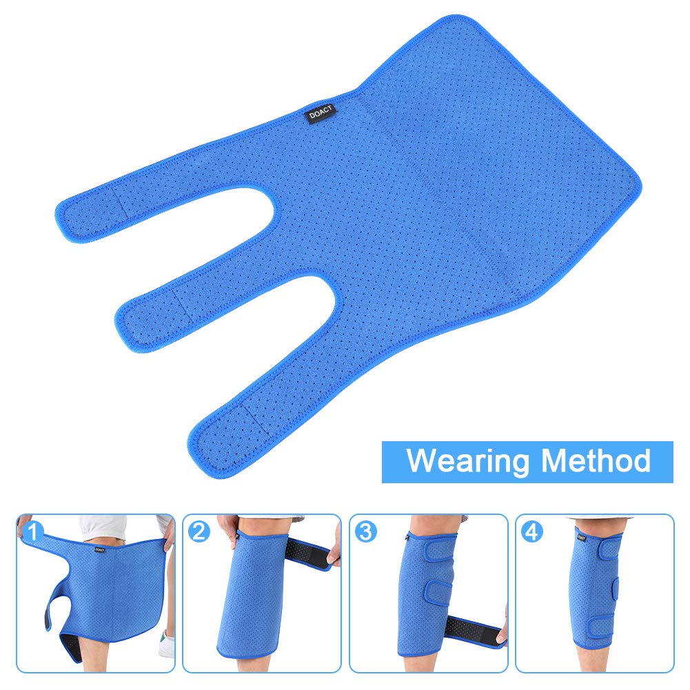 Calf Brace, Adjustable Shin Splint Support, Calf Compression Sleeve for Muscle Pain Strain Injury Swelling for Men and Women, Blue