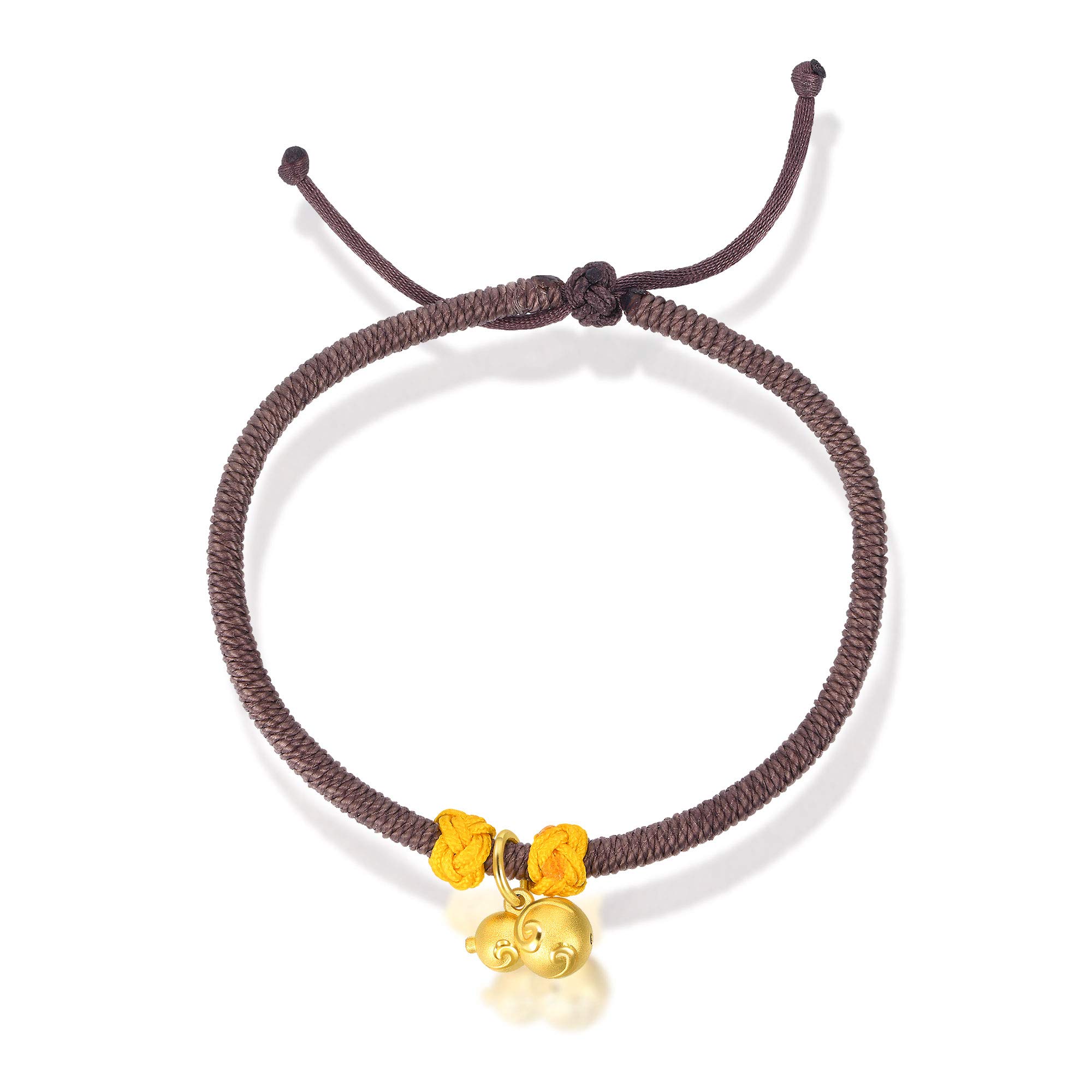 CHOW SANG SANG Cultural Blessings 999 24K Solid Gold Gourd (Wulu) Auspicious Blessing Bracelet for Women 92058B | 8.6 Inches, (22 CM)