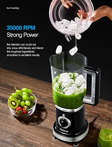 Yabano Countertop Blenders for Kitchen, Professional Electric Blender for Shakes and Smoothies, 2 Adjustable Speeds & Pulse Function, 6 Stainless Steel Blades & 50oz Jar, BPA Free, Easy to Clean